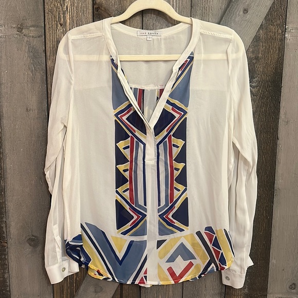 Red Haute | Tops | Red Haute Sheer Long Sleeve Vneck Boho Blouse | Poshmark